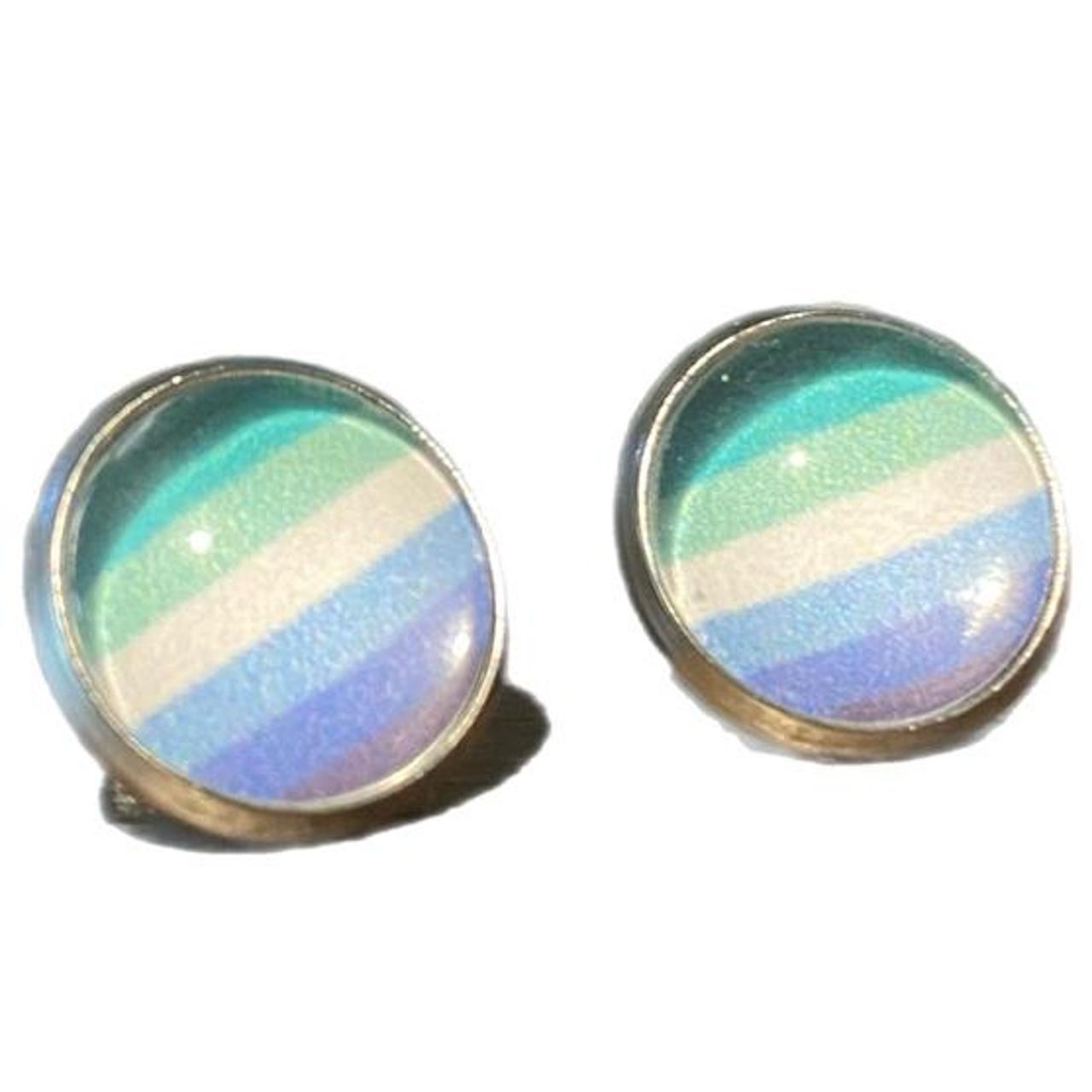 mlm pride flag stud earrings 12mm studs message me... - Depop