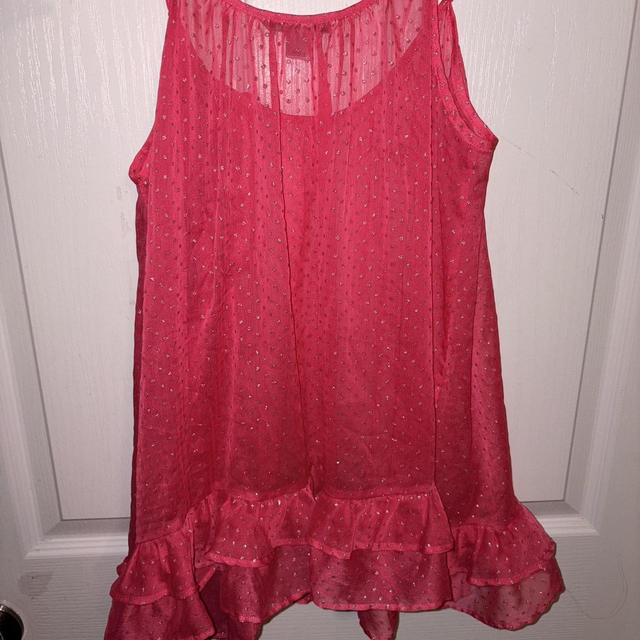 Pink with polka dots Victoria's Secret sheer... | Depop
