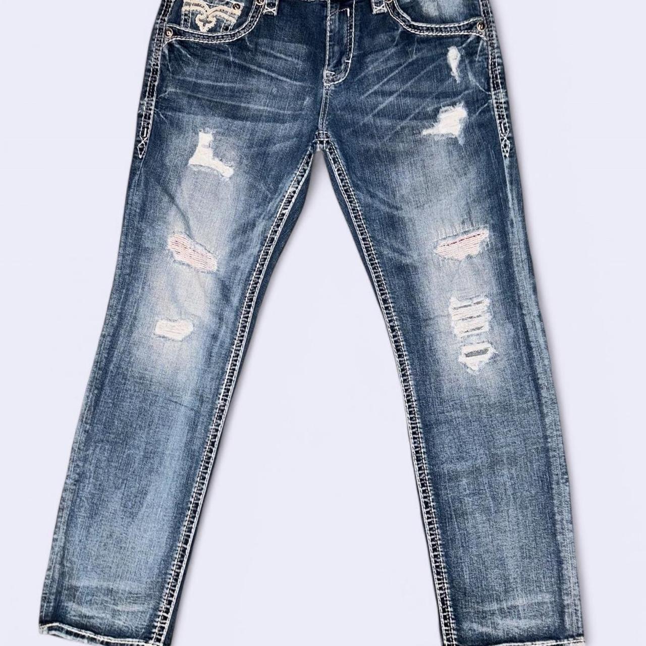 Blue Rock Revival jeans **2 Of The Back Tabs... | Depop