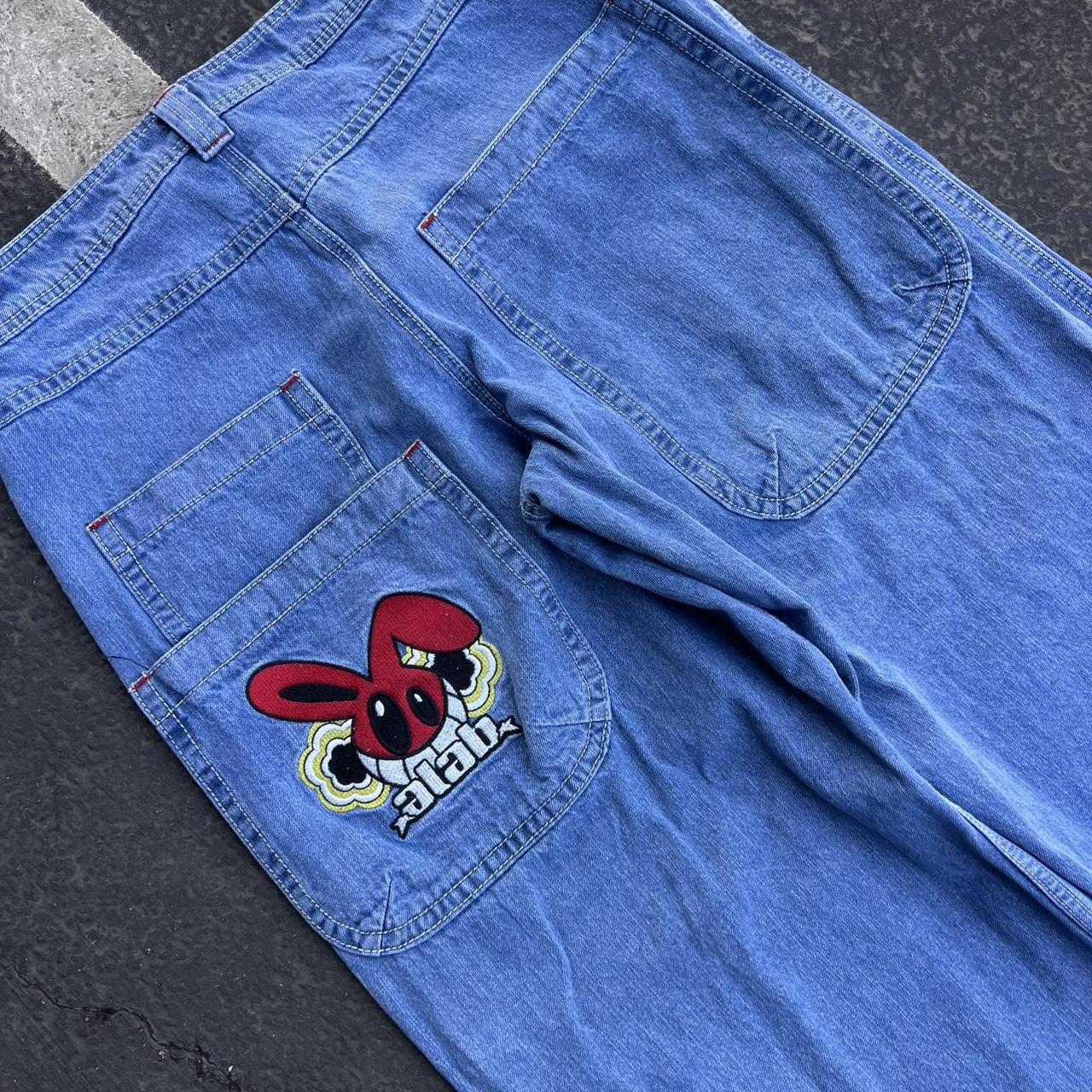 Alab Embroidered jeans 26’ Mega Not Jnco | Depop