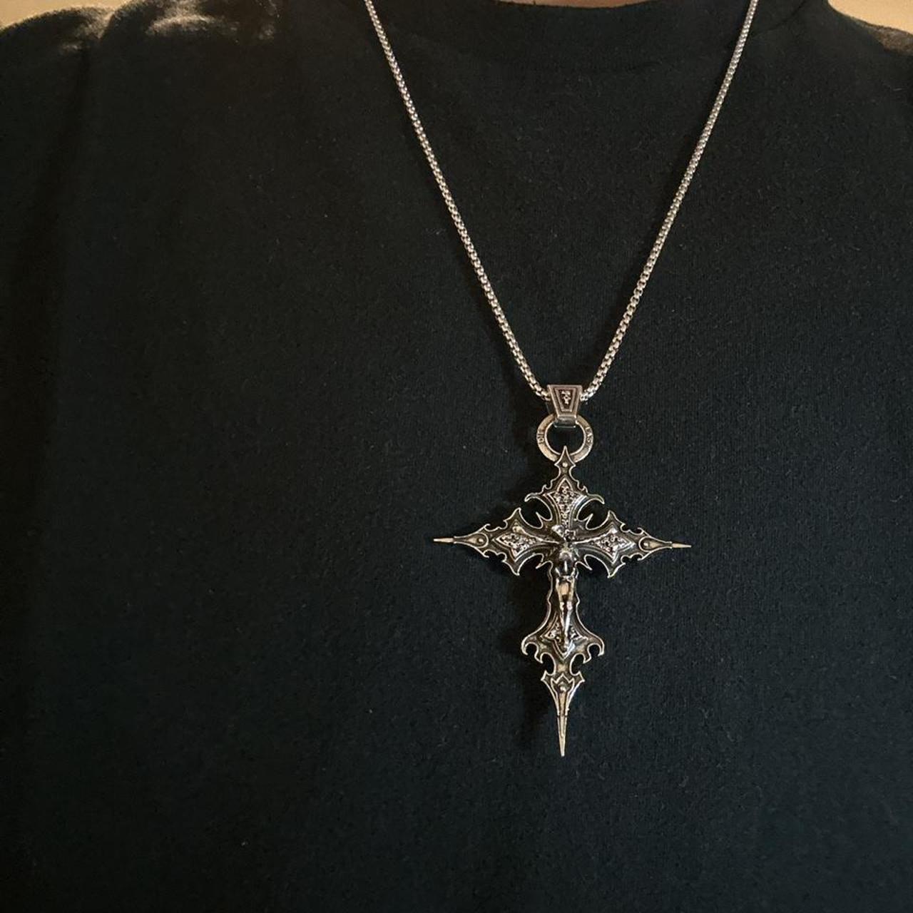 y2k punk Crucified Skelton chain ~⛓️Stainless steel... | Depop