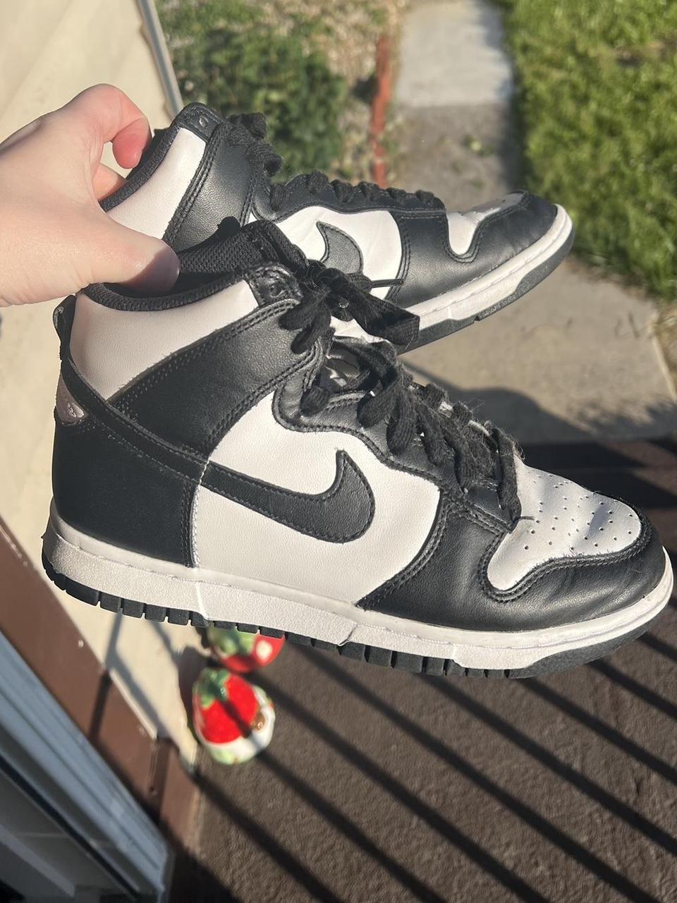 nike dunks size 7 lightly used, some loose strings... - Depop