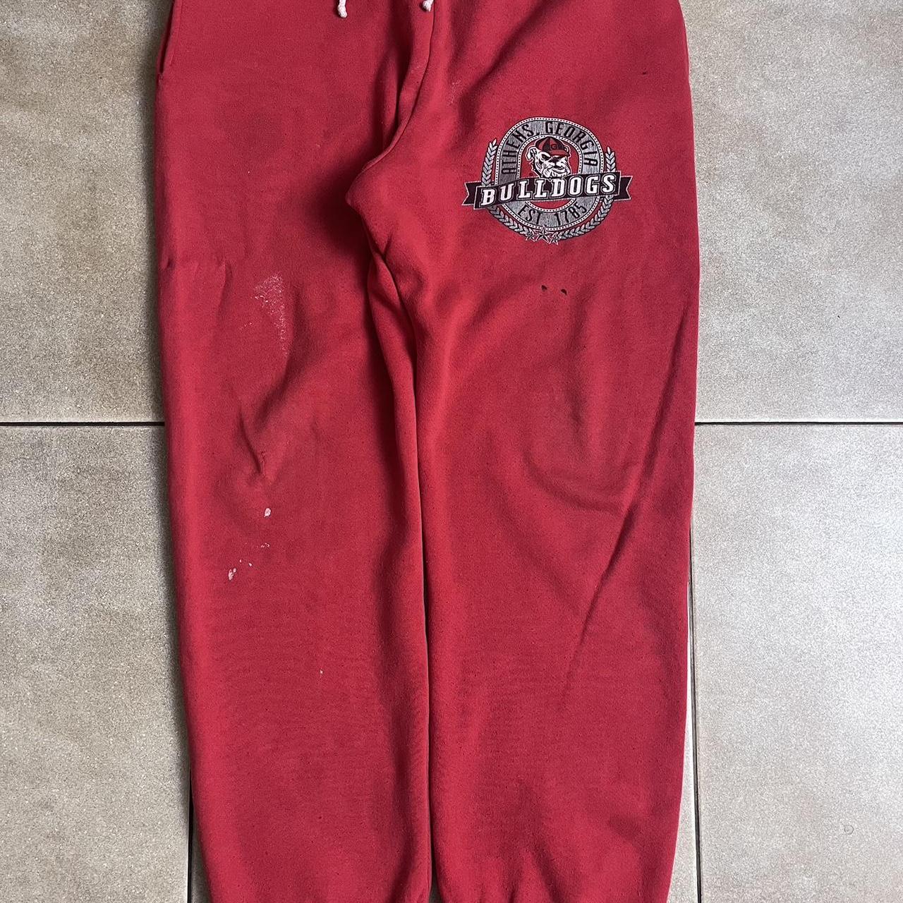 Red and white vintage Georgia Bulldogs sweatpants... | Depop