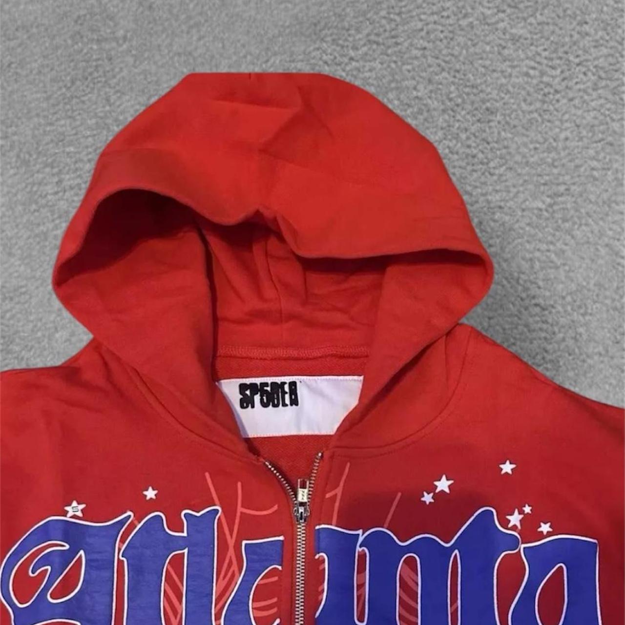 Sp5der Atlanta Zip Up Hoodie Comfortable and... | Depop