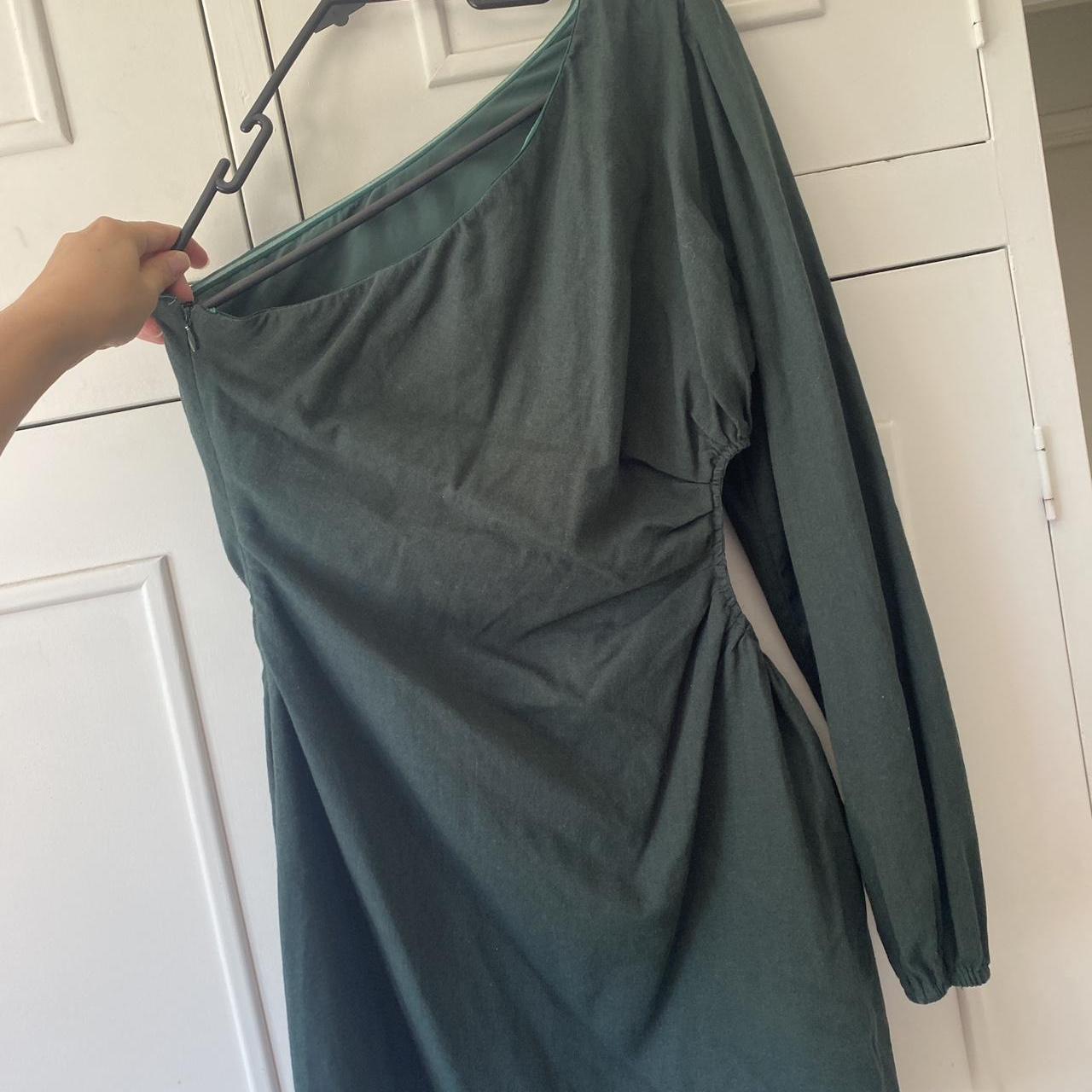 Green Calli size 12 mini dress Linen Cut out in... | Depop