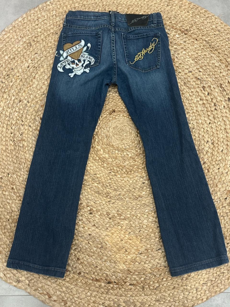 Vintage low rise Ed Hardy jeans - Depop