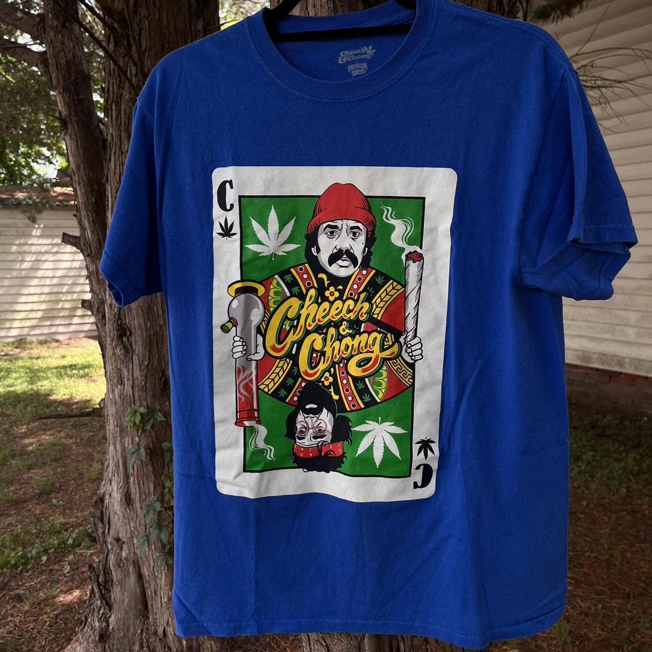 Cheech and Chong blue cotton tee| Size: Medium... | Depop