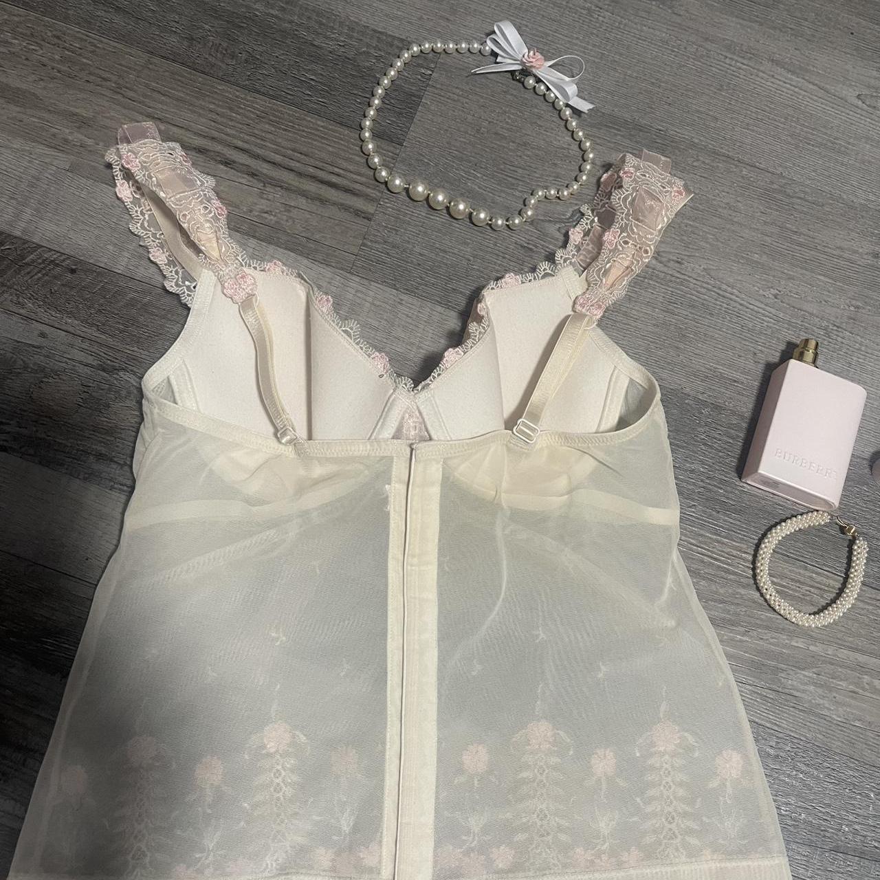 Rare Vintage Victoria's Secret Mesh Embroidered... | Depop