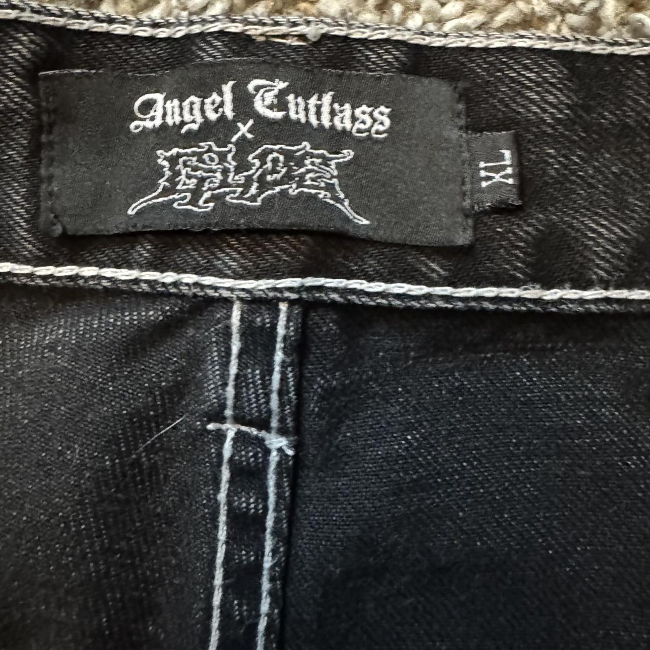 Black JNCO type wide leg y2k skater jeans with... | Depop