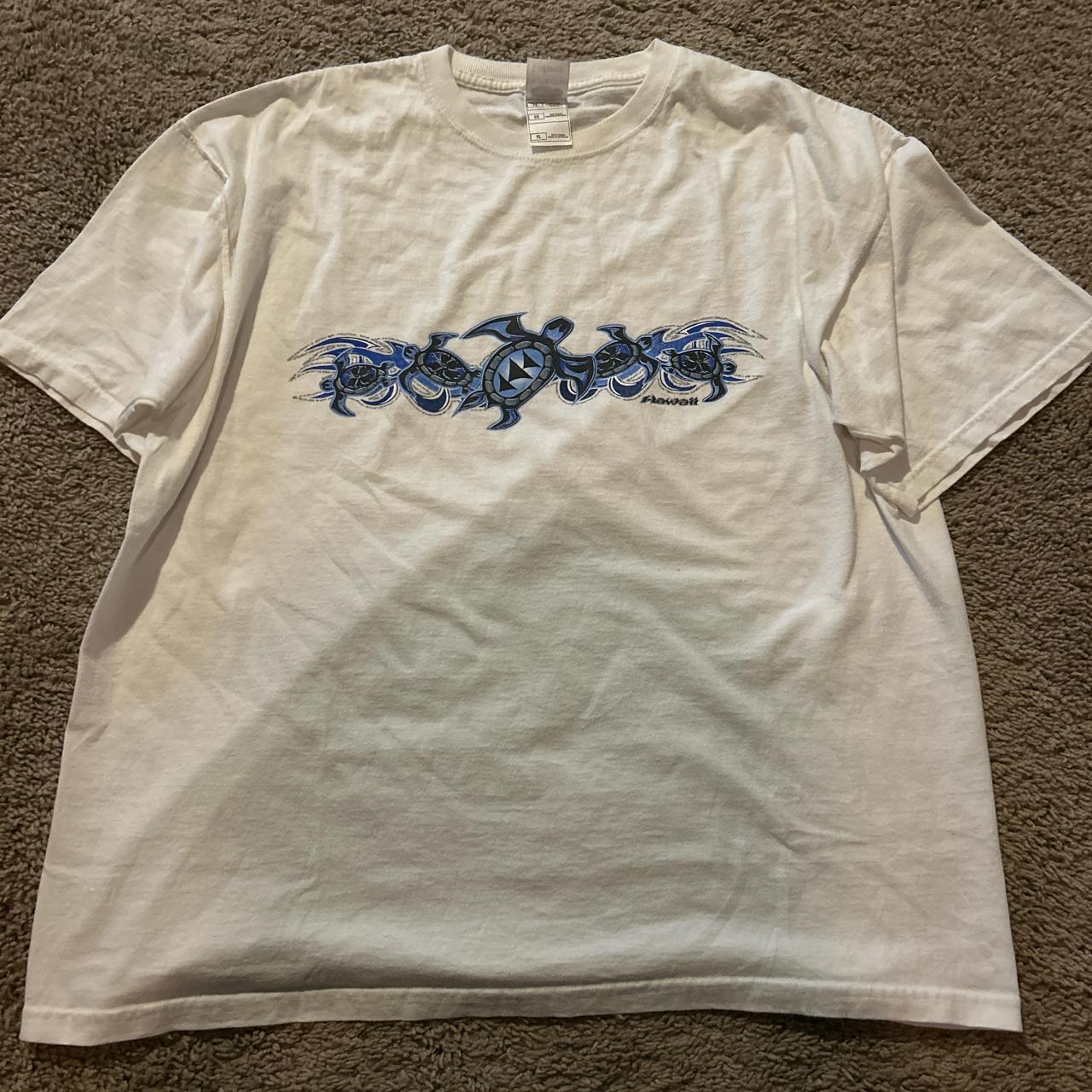 White and blue Cyber Y2K - Depop
