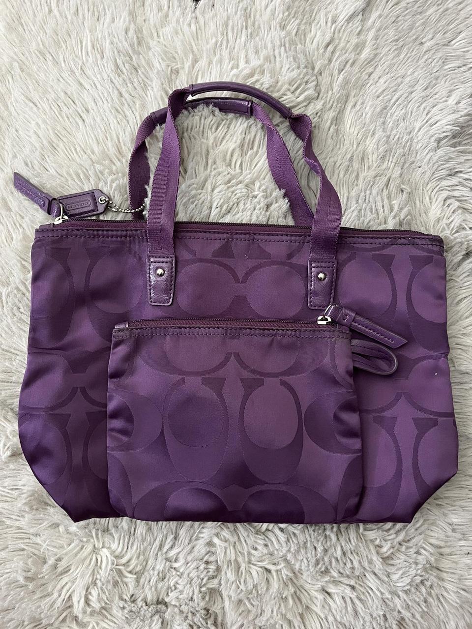 vintage purple coach bag + coach wallet - Depop