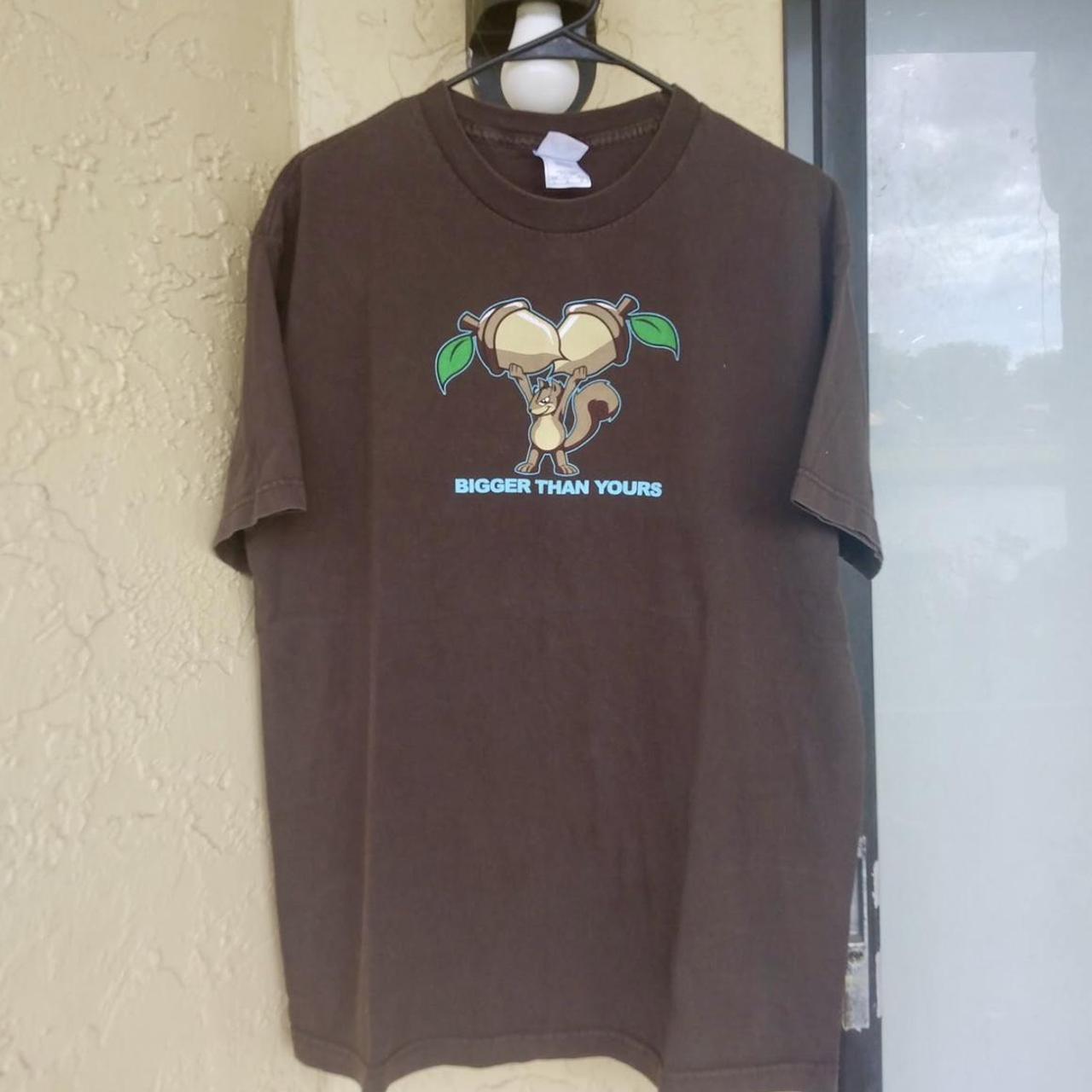 Vintage Y2K Nuts Joke Text T-shirt Large Vtg 2000s... | Depop