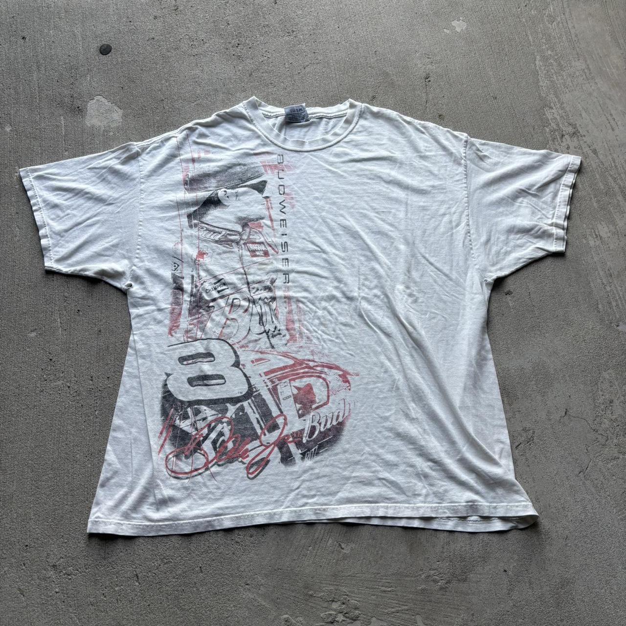Vintage 1990s Distressed Budweiser Dale Jr Number 8... | Depop
