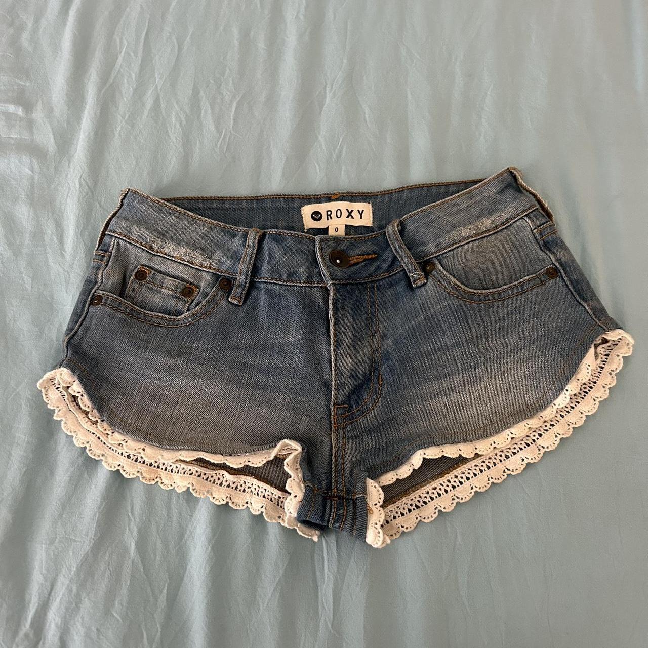 vintage roxy shorts - low rise - size zero - gives... - Depop