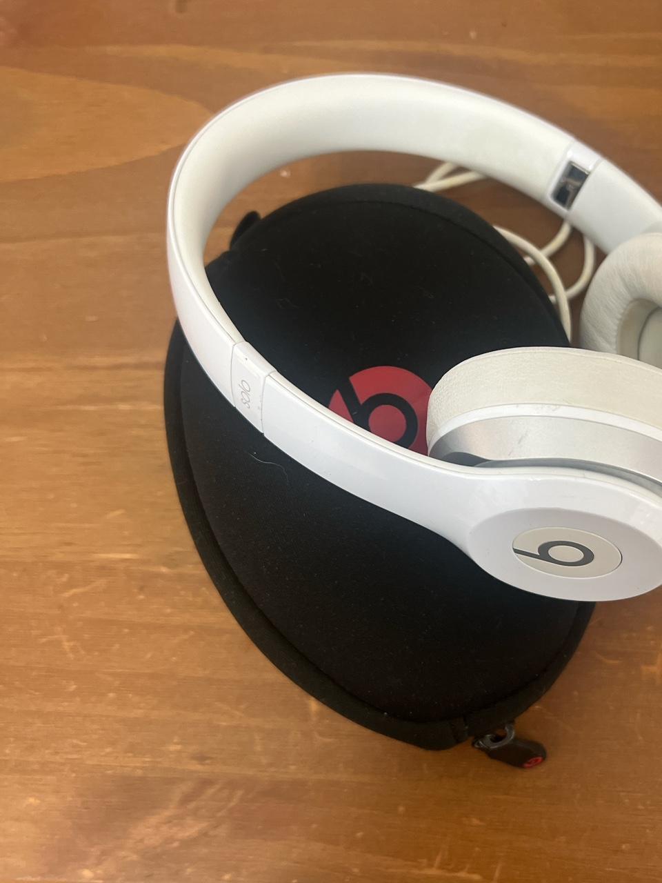 White Beats! With wire and case - Depop