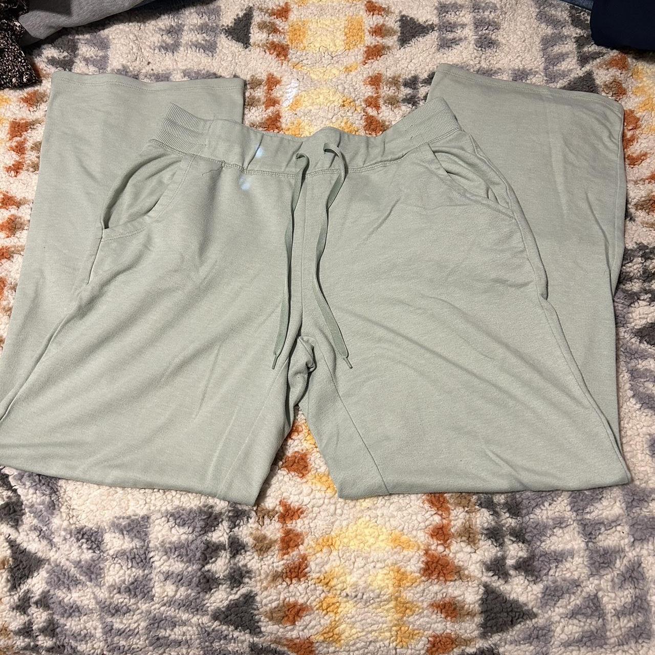 sage green wide leg sweats - Depop