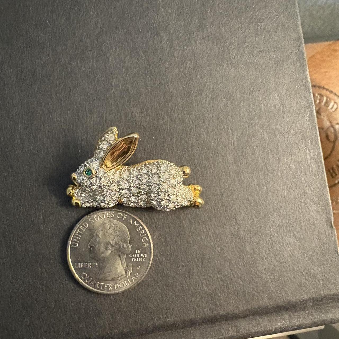 Gold and silver jeweled rabbit brooch #jewelry #vintage | Depop