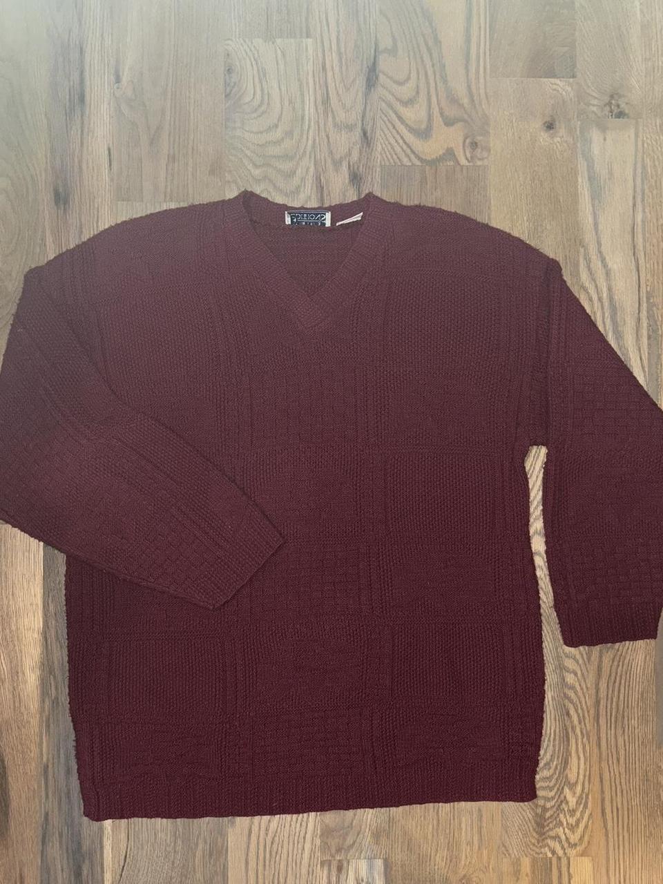 Vintage red oversized knitted sweater Very soft and... - Depop