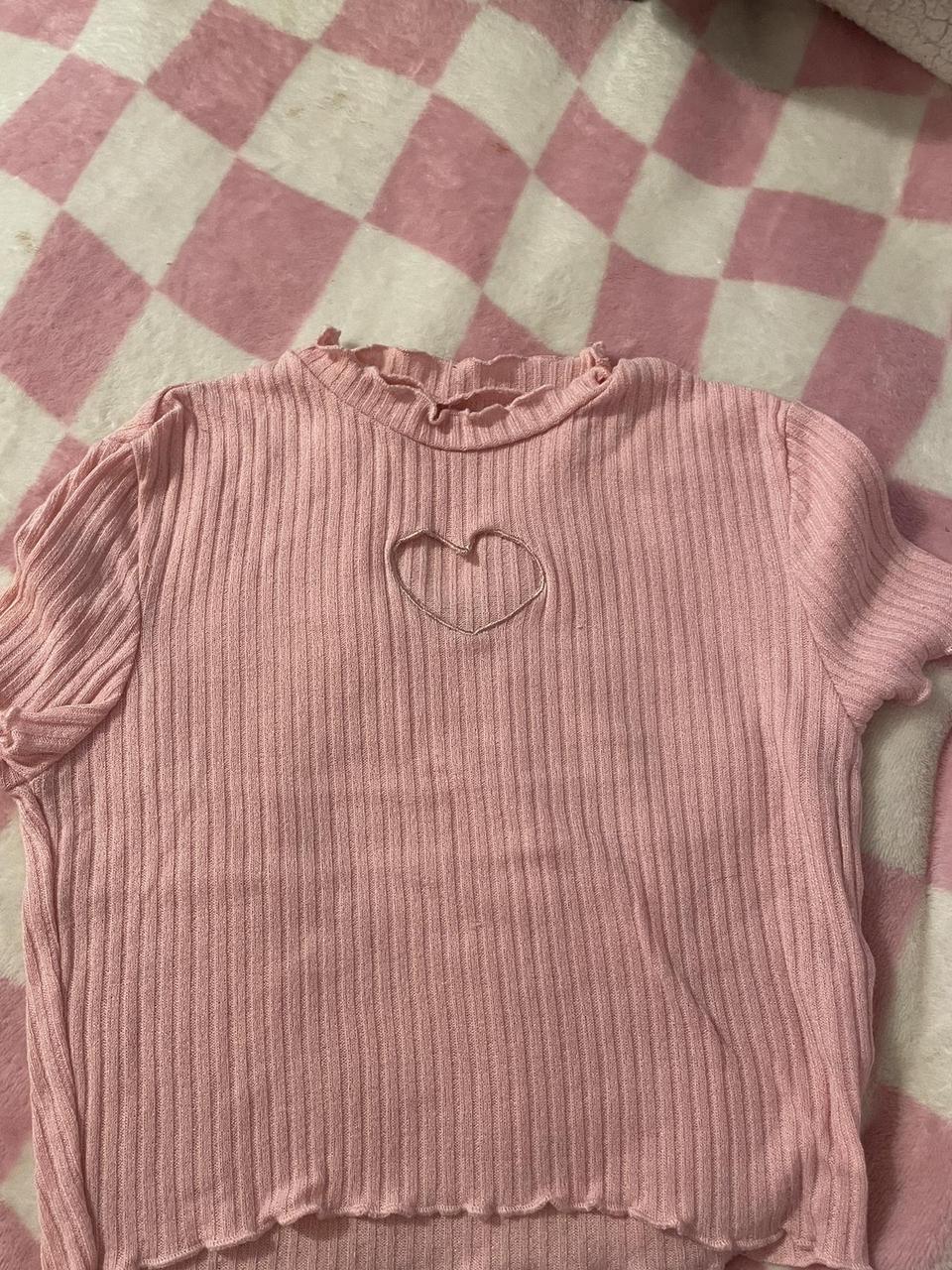 pink heart shirt so cute - Depop