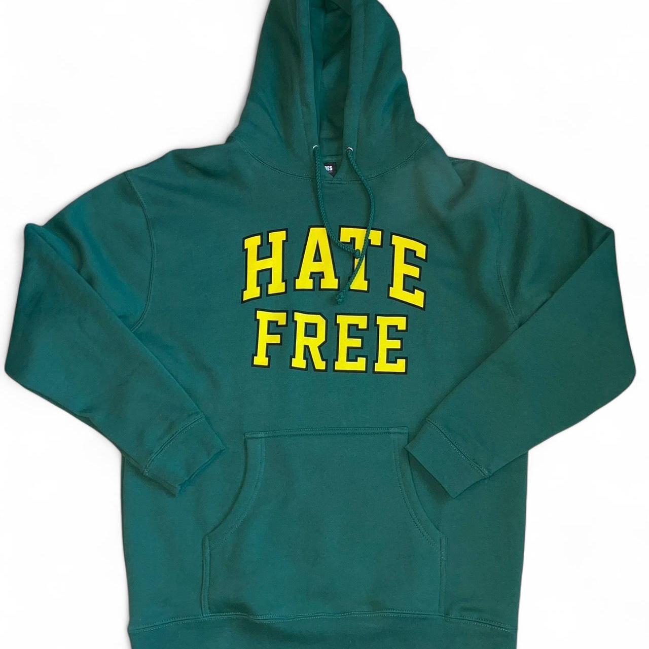 Pleasures “HATE FREE” green hoodie size L 10/10... | Depop