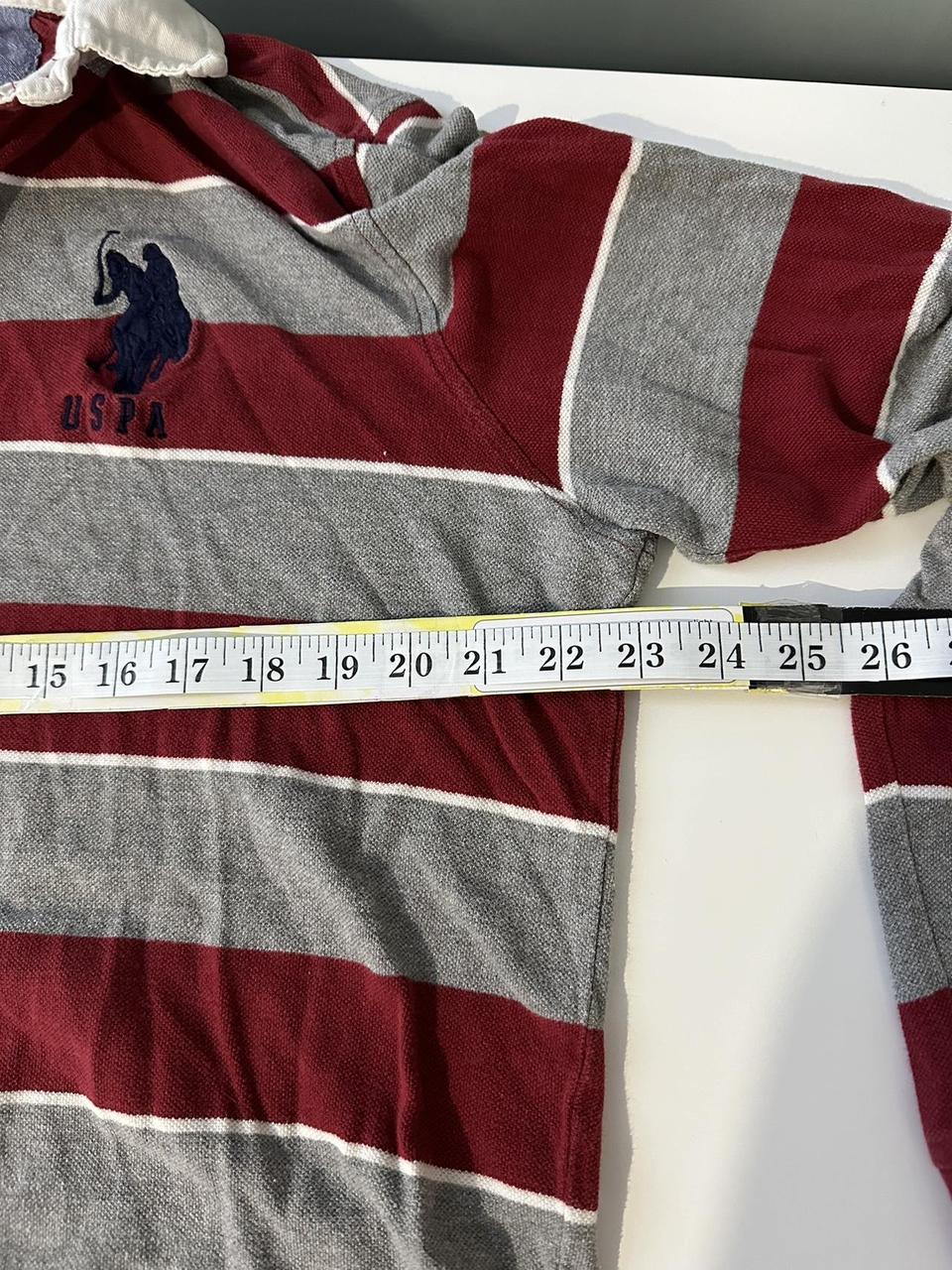 Vintage Red & Grey Striped Polo Ralph Lauren Size... - Depop