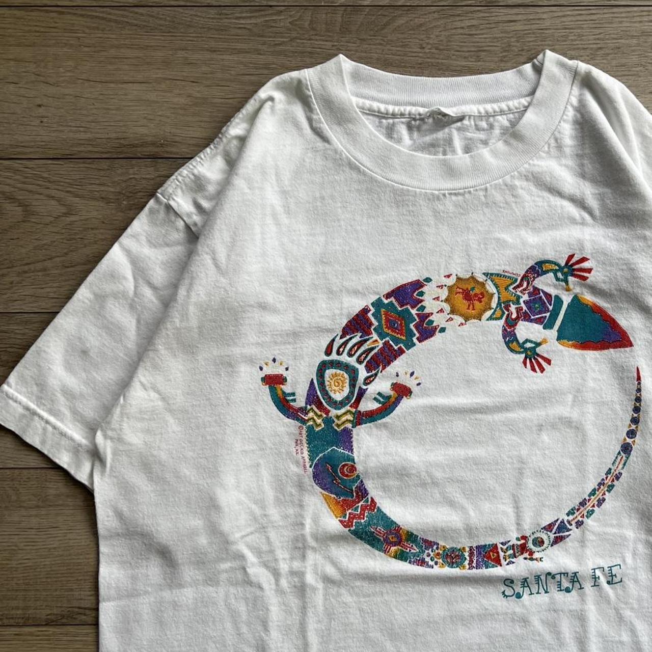 men’s Santa Fe lizard y2k graphic shirt... | Depop