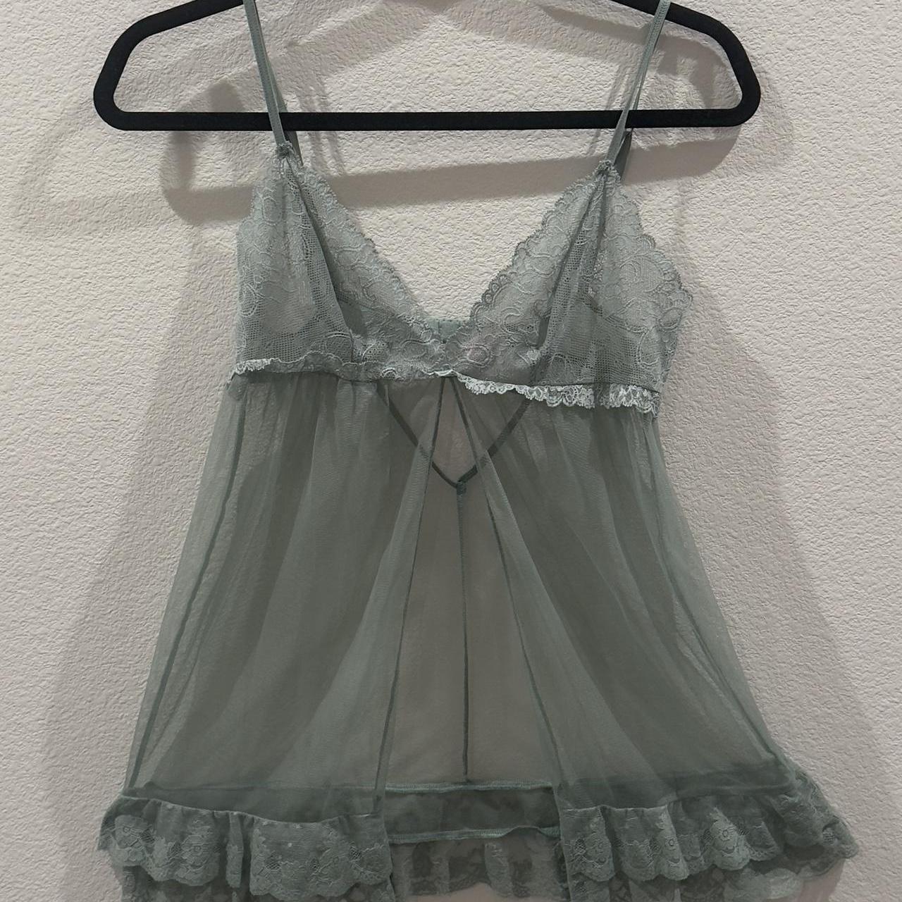 VICTORIAS SECRET Mint green lace lingerie top with... | Depop