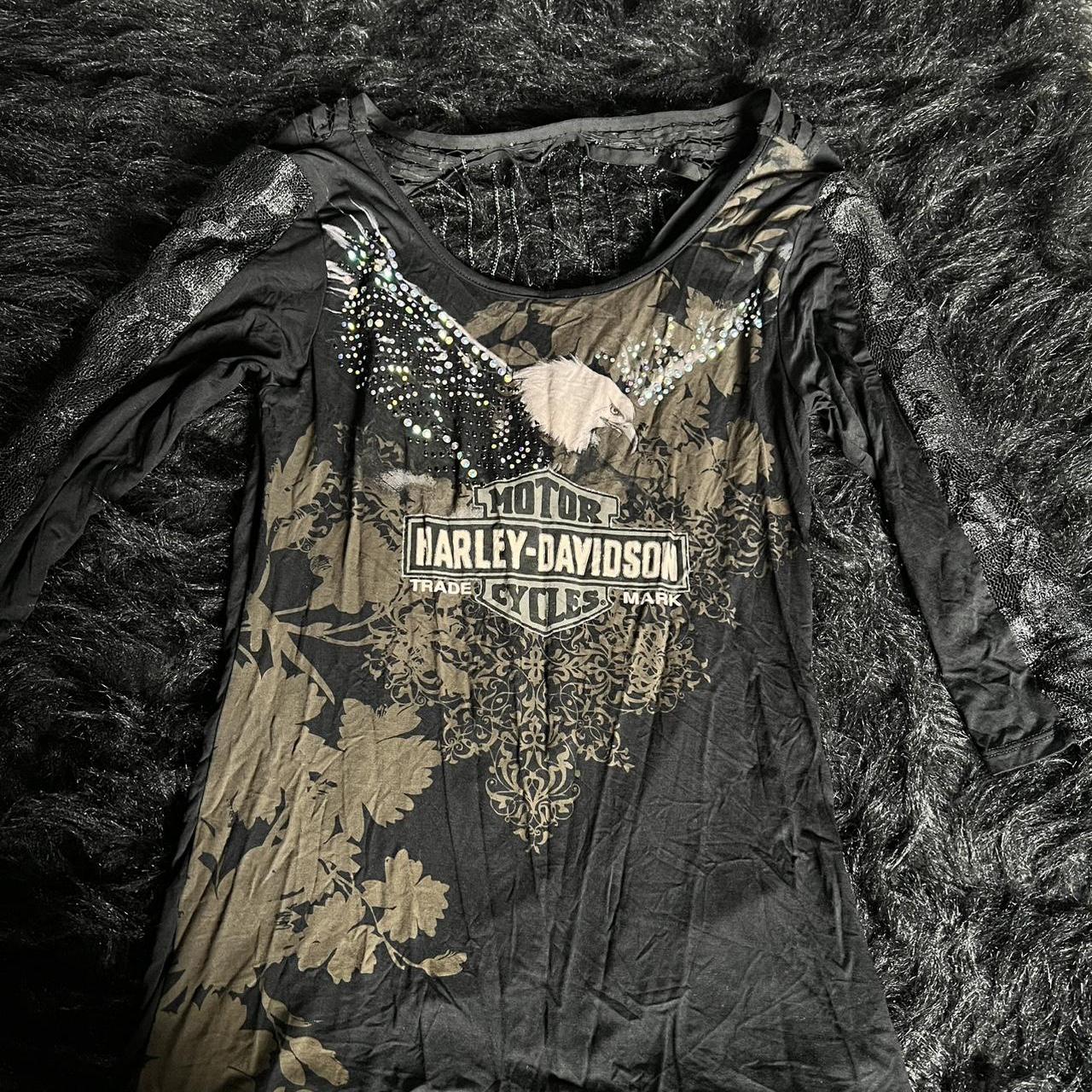 size small black Harley Davidson half sleeve with... | Depop