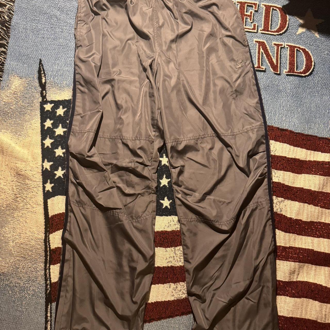 Z-starter Silver Grey and Navy vintage 90s parachute... | Depop