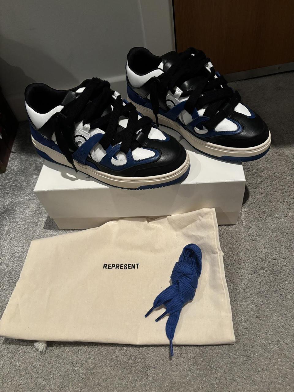 Represent Bully sneaker Black/white/cobalt Uk size... - Depop