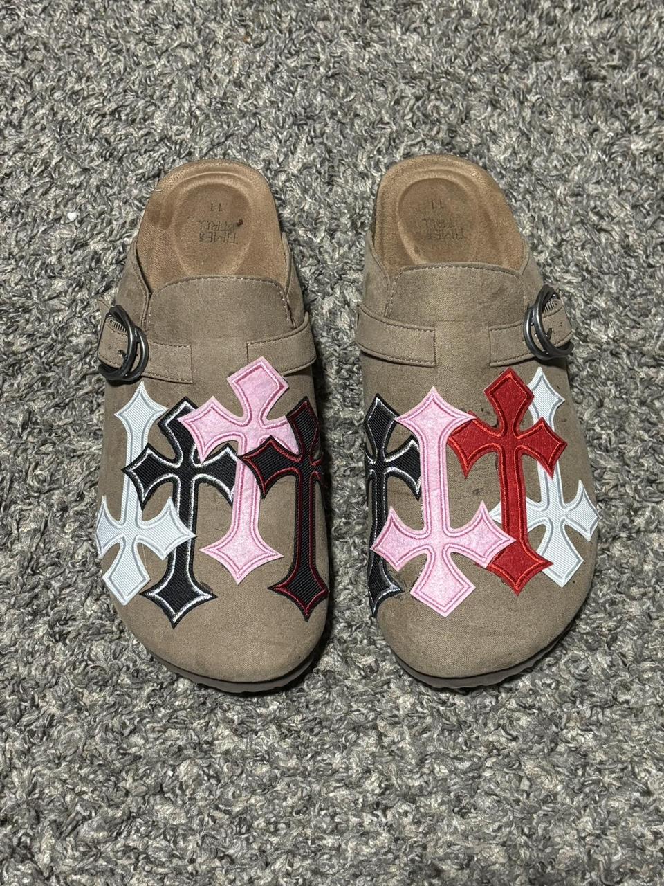 Custom Cross Suede Clogs Size 8-9 Mens. Run a lil... - Depop