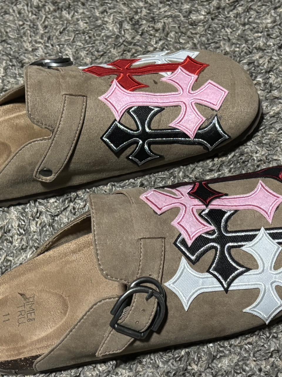 Custom Cross Suede Clogs Size 8-9 Mens. Run a lil... - Depop