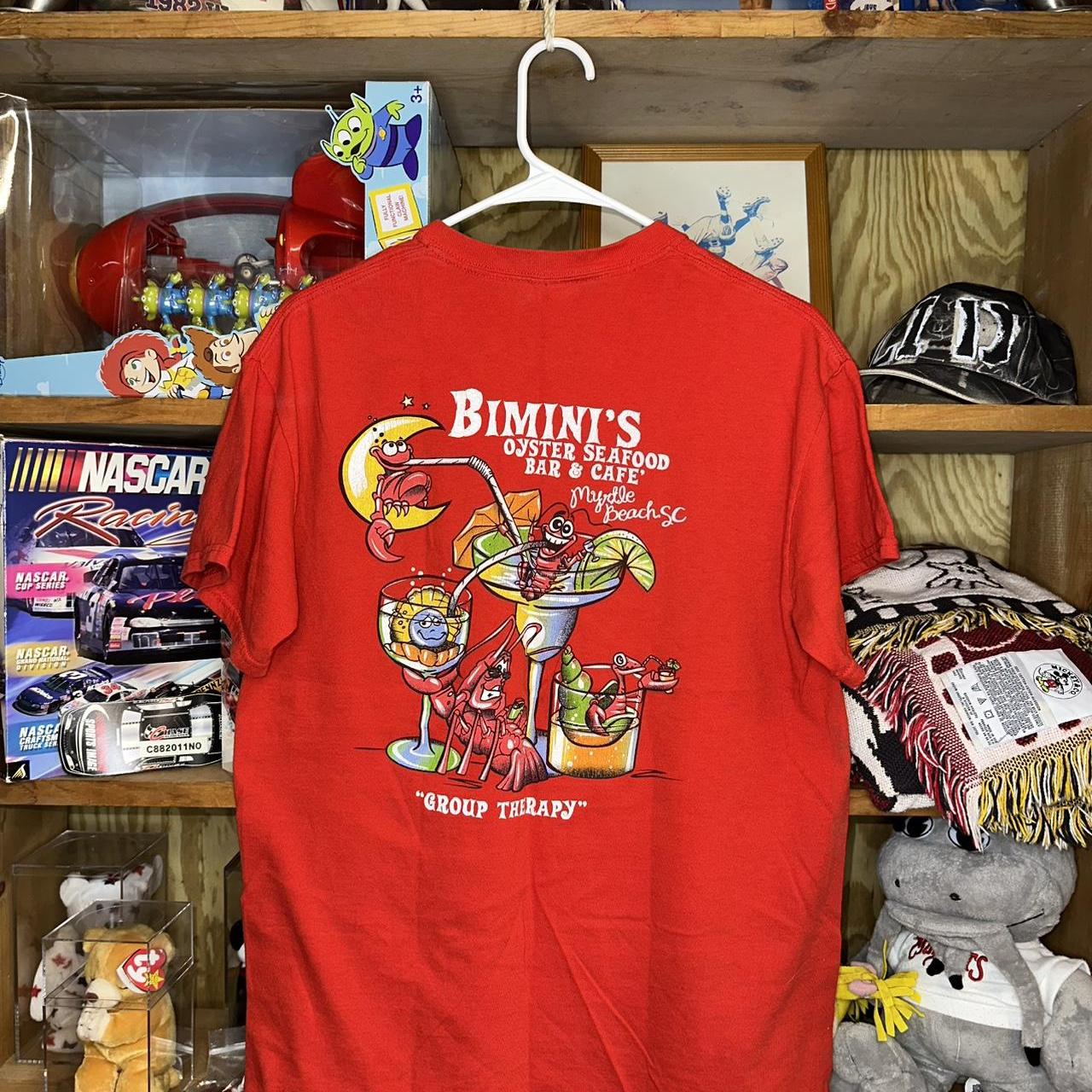 Bimini’s Oyster Bar Tee – M Bright red Gildan tee... | Depop