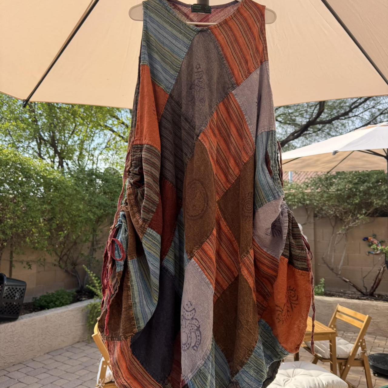 ♡Adorable vintage boho patchwork monkey temple... | Depop