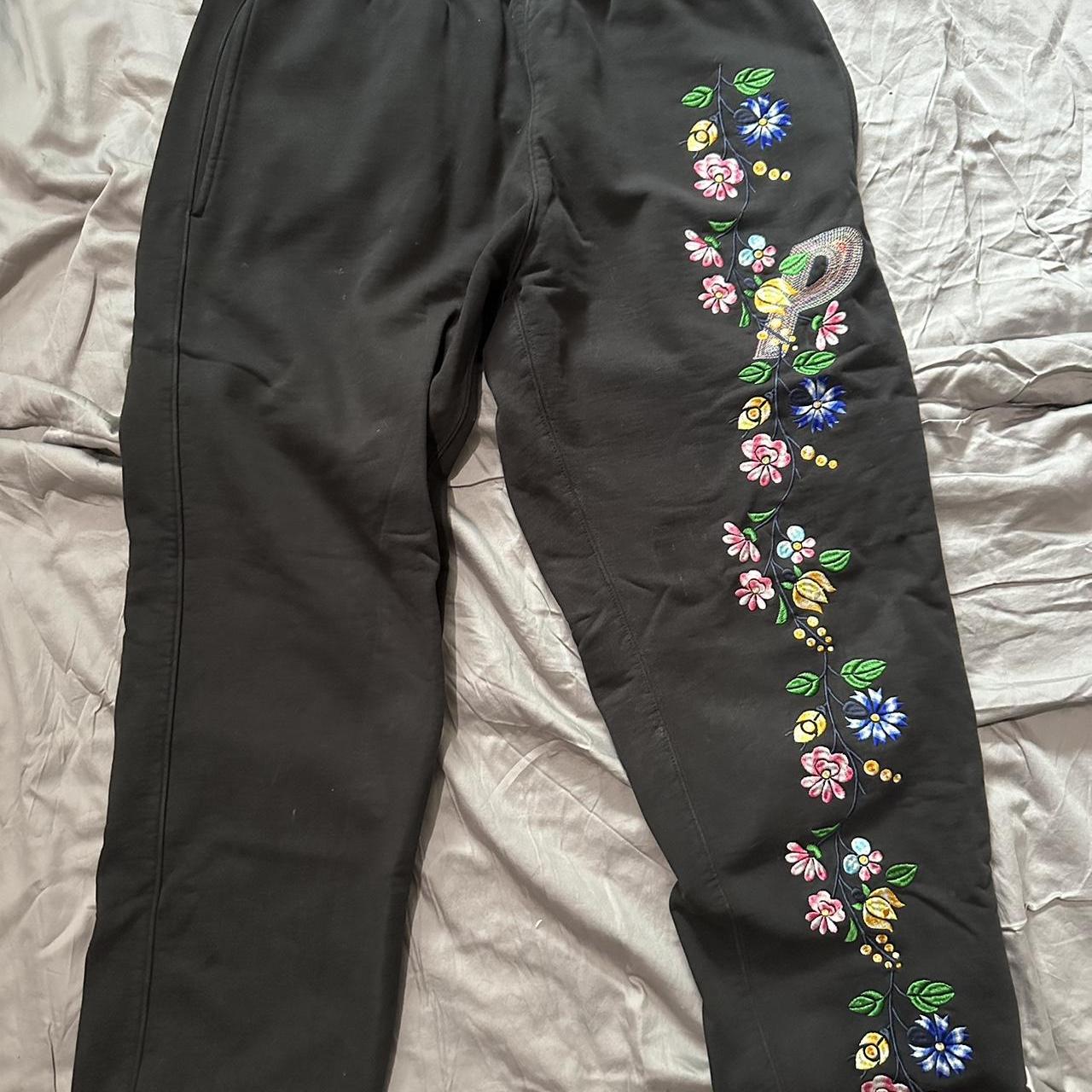 Palace - Flower Embroidered - Sweatpants - M - Depop
