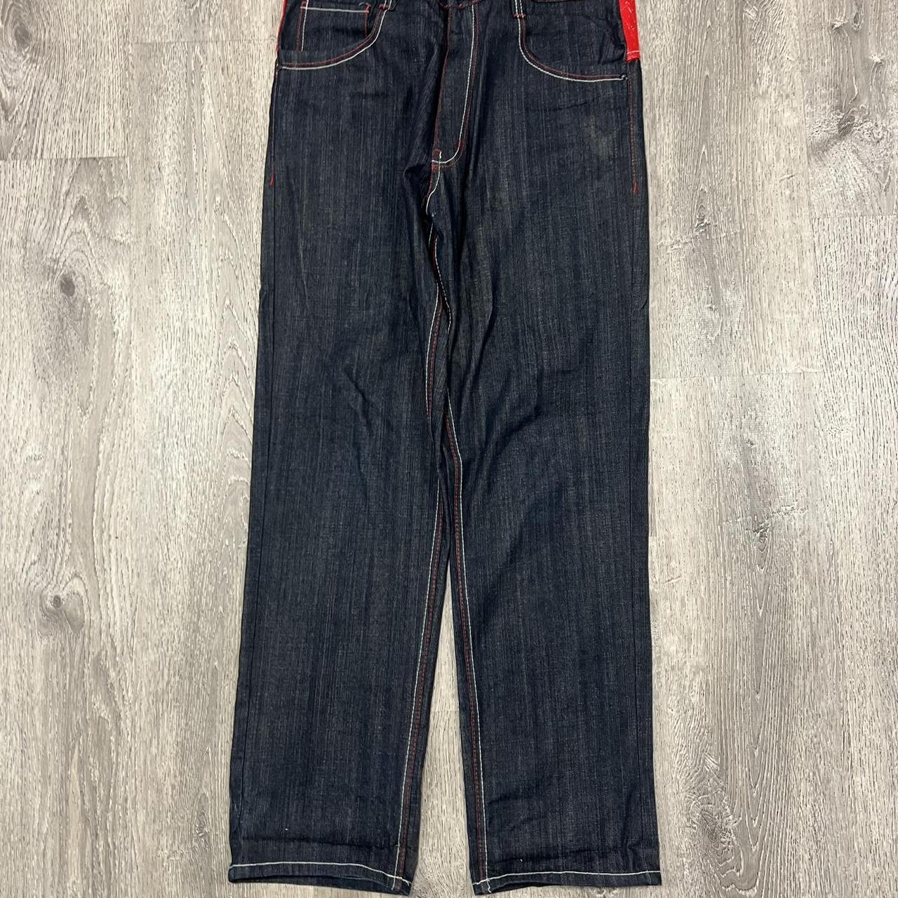 Y2K Red Ape dark wash, wide leg vintage denim jeans... | Depop