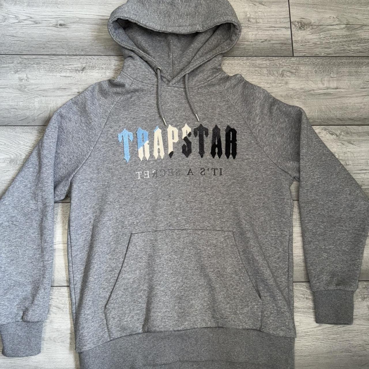 Trapstar Chenille Decoded Hoodie Tracksuit - Grey... | Depop