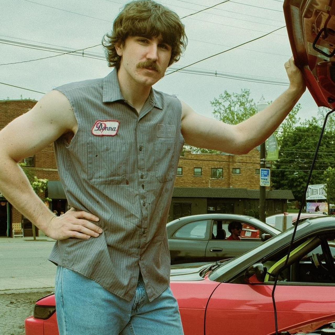 Vintage 1990s Distressed Cut-Off Striped Mechanic... | Depop