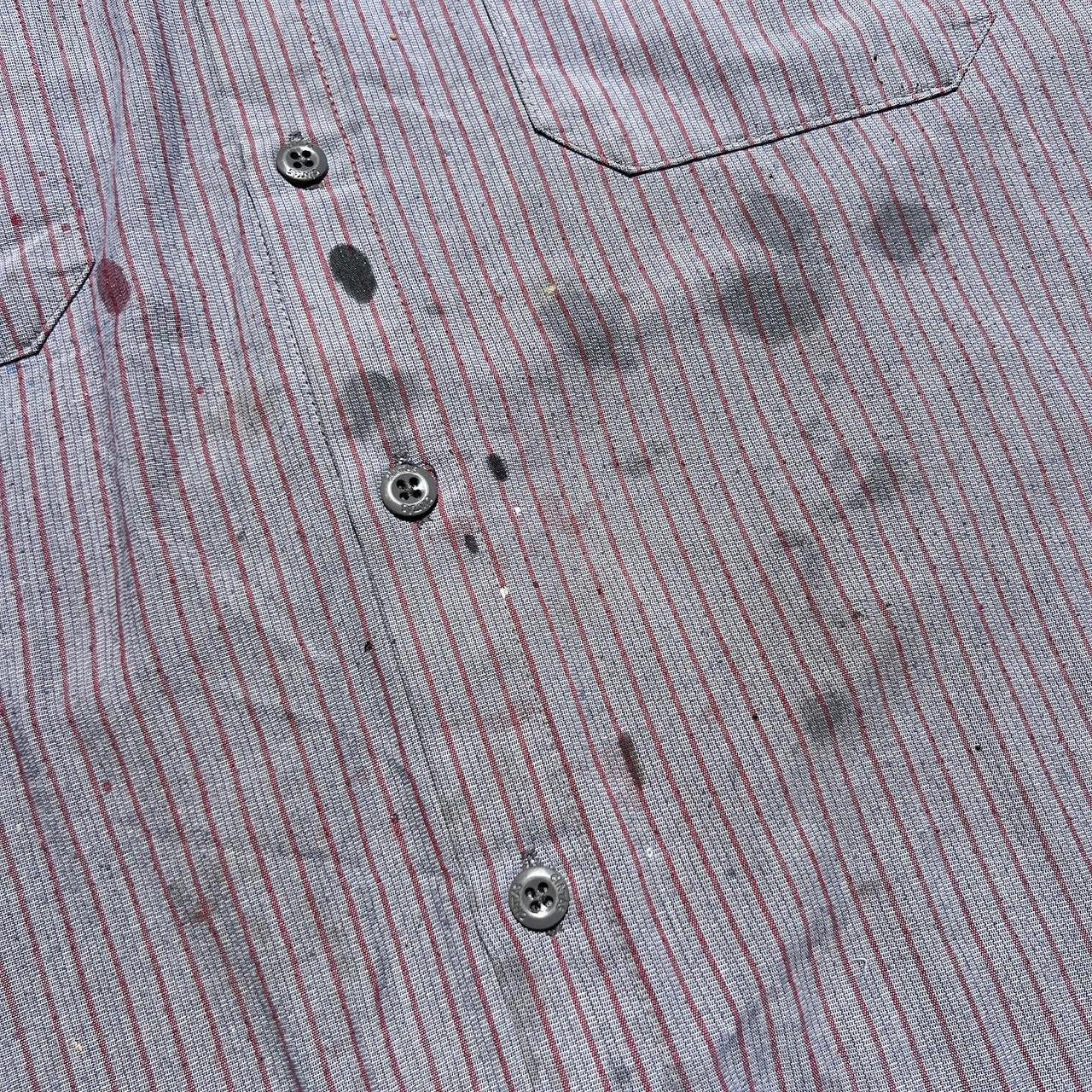 Vintage 1990s Distressed Cut-Off Striped Mechanic... | Depop