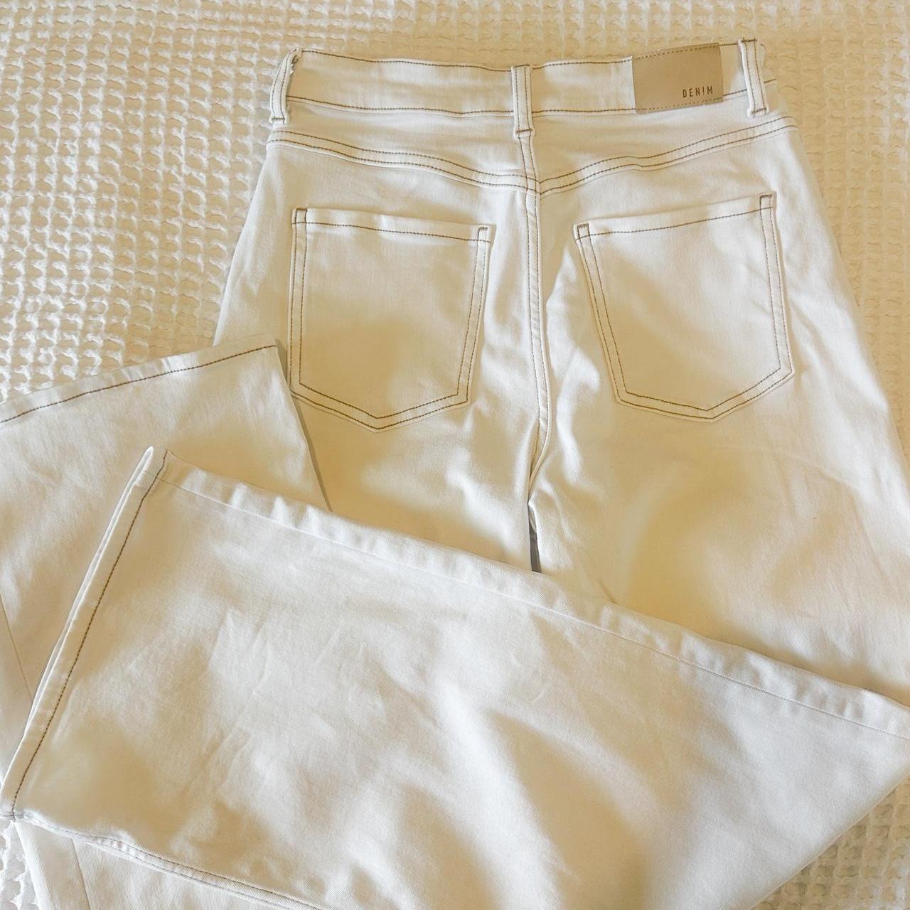 Target Wide Leg Jeans Off White with contrast... | Depop