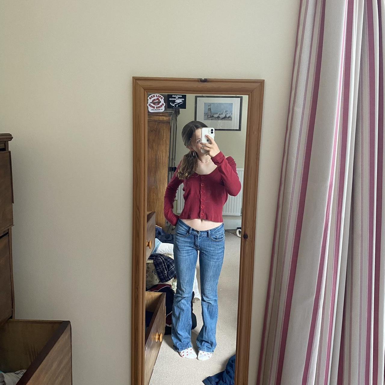 red french connection cardigan-size small - Depop