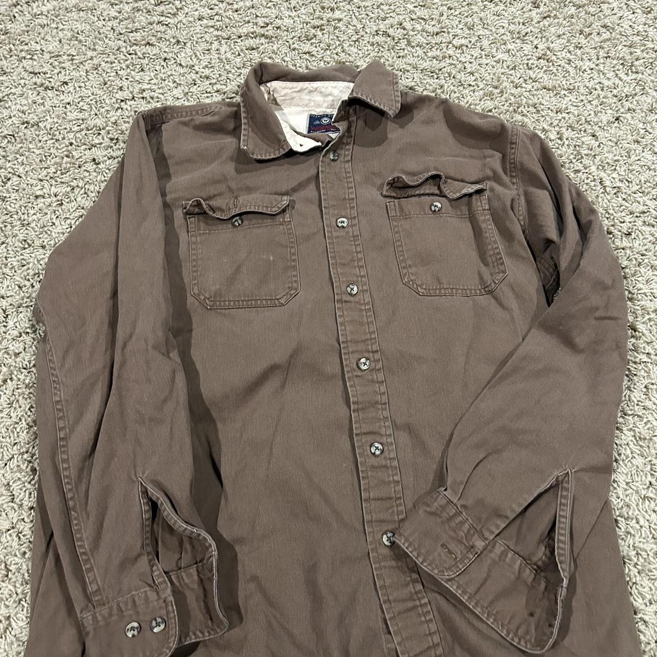 Wrangler button up long sleeve M | Depop