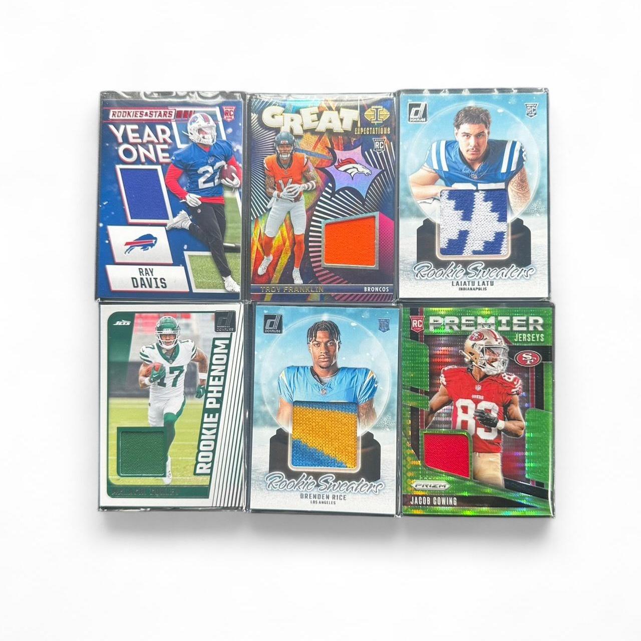 Assortment of 6 ROOKIE jersey patch cards, Ray... | Depop