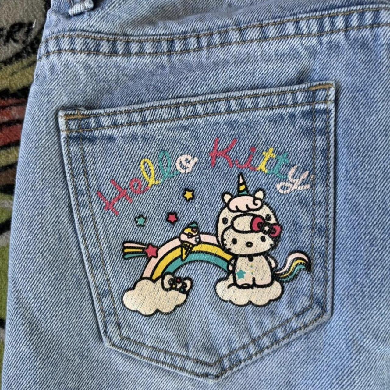 🔥Sanrio Hello Kitty denim jeans with a baggy fit... | Depop