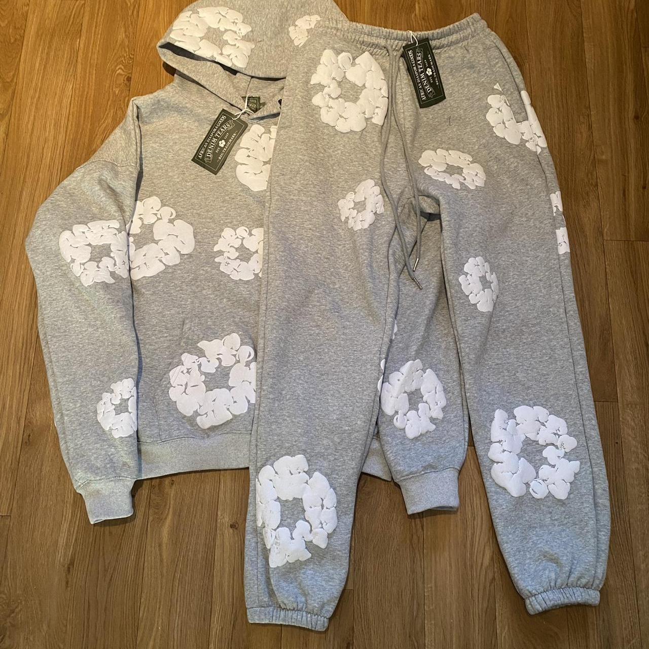 Grey denim tears tracksuit🩶 Size M... | Depop