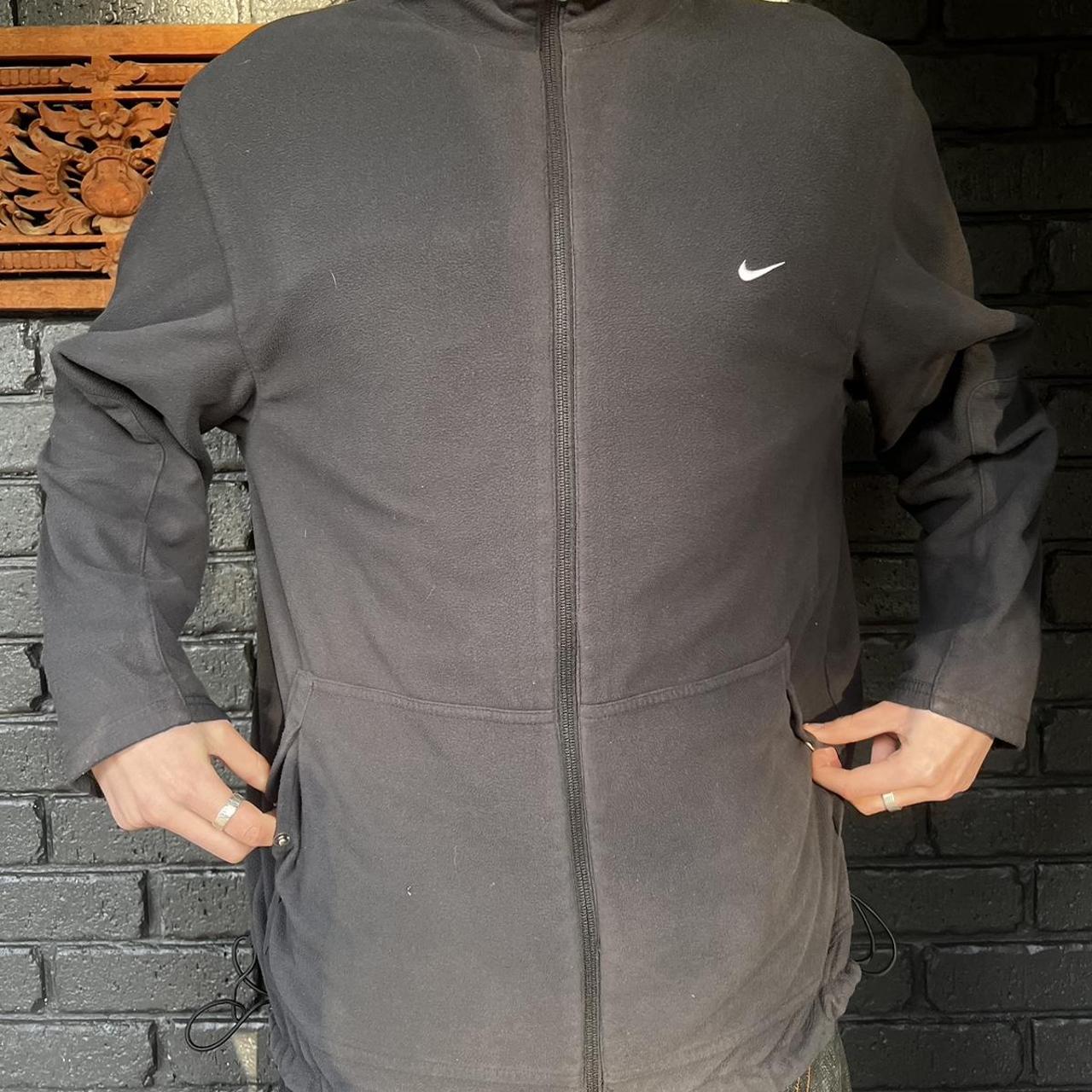Black Nike reversible fleece jacket no visible wear,... - Depop