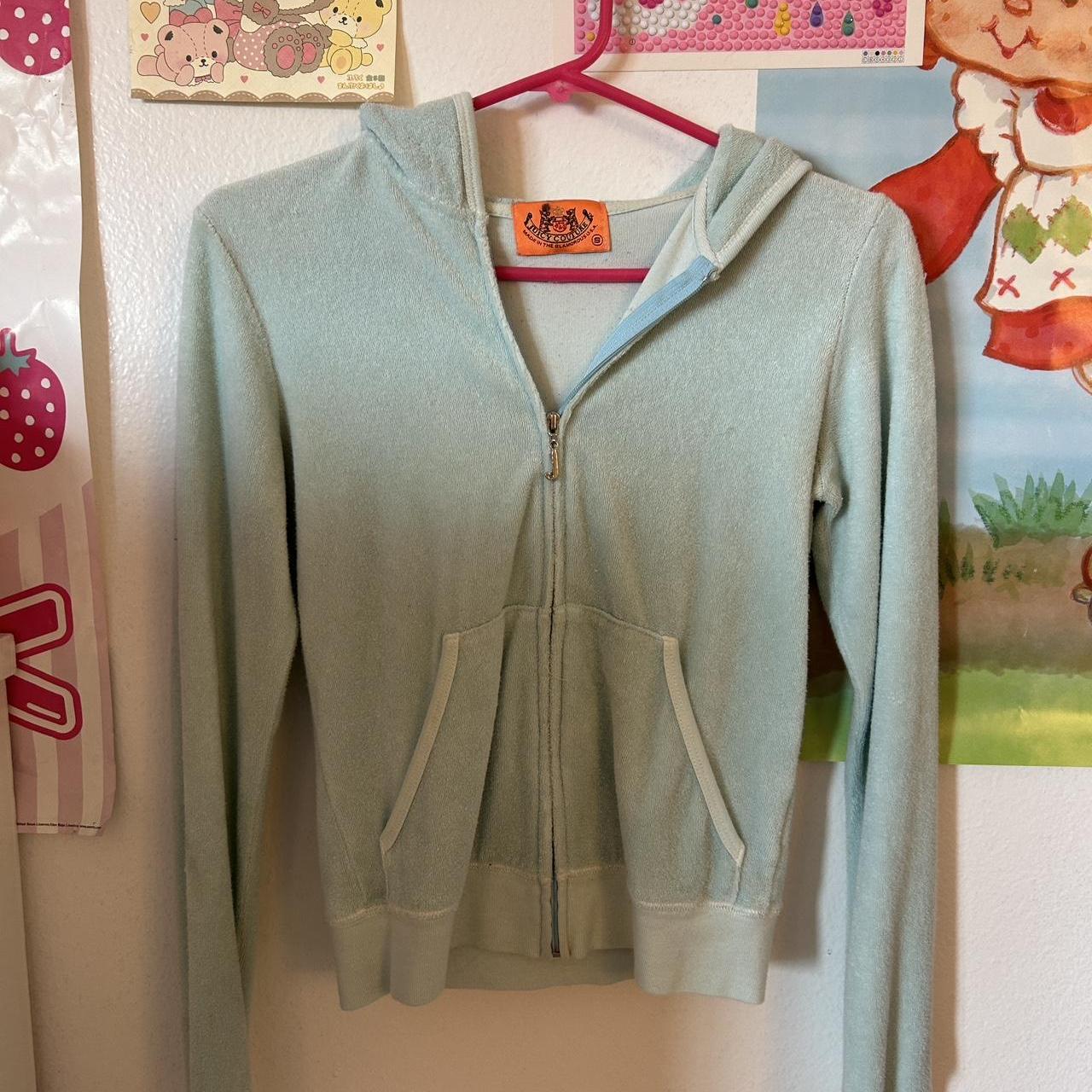 Baby blue Juicy Couture zip up hoodie... | Depop