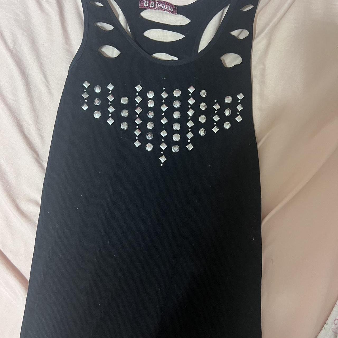Black and silver studded tank top🖤 one stud is... | Depop