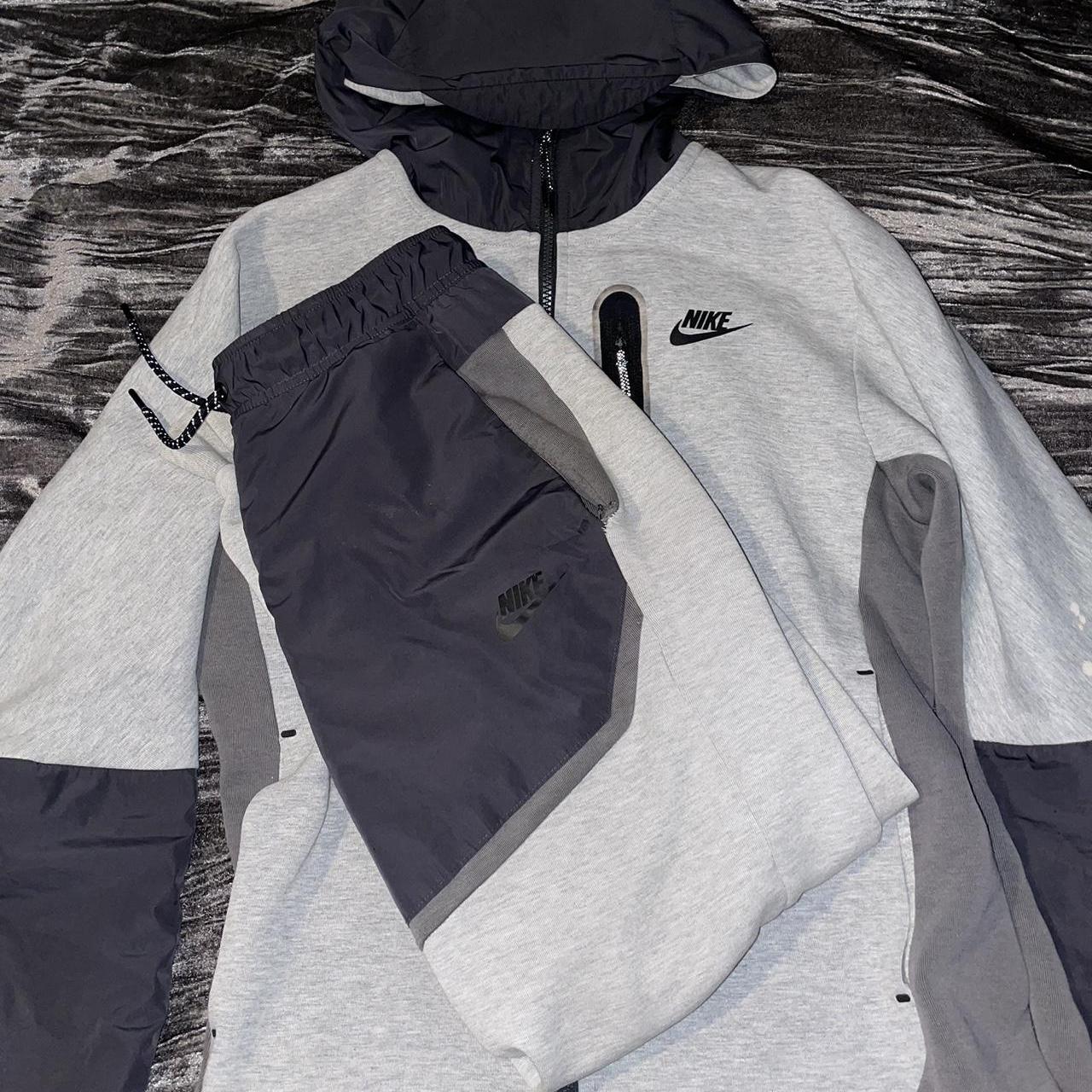 Grey woven tech fleece All flaws are in pictures... - Depop