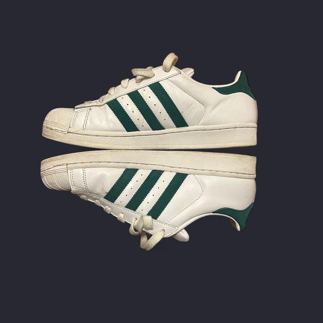 Vintage Green And White Shell Toe Adidas Superstars... | Depop